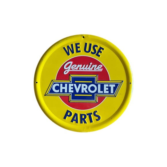 chevrolet | Wall Decor | Vintage Chevrolet Tin Sign 2 Circle Yellow ...